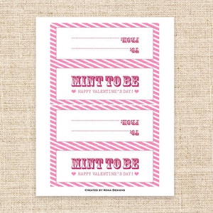 Valentines Printable Mint to Be Valentine's Bag Topper Valentine's Day ...
