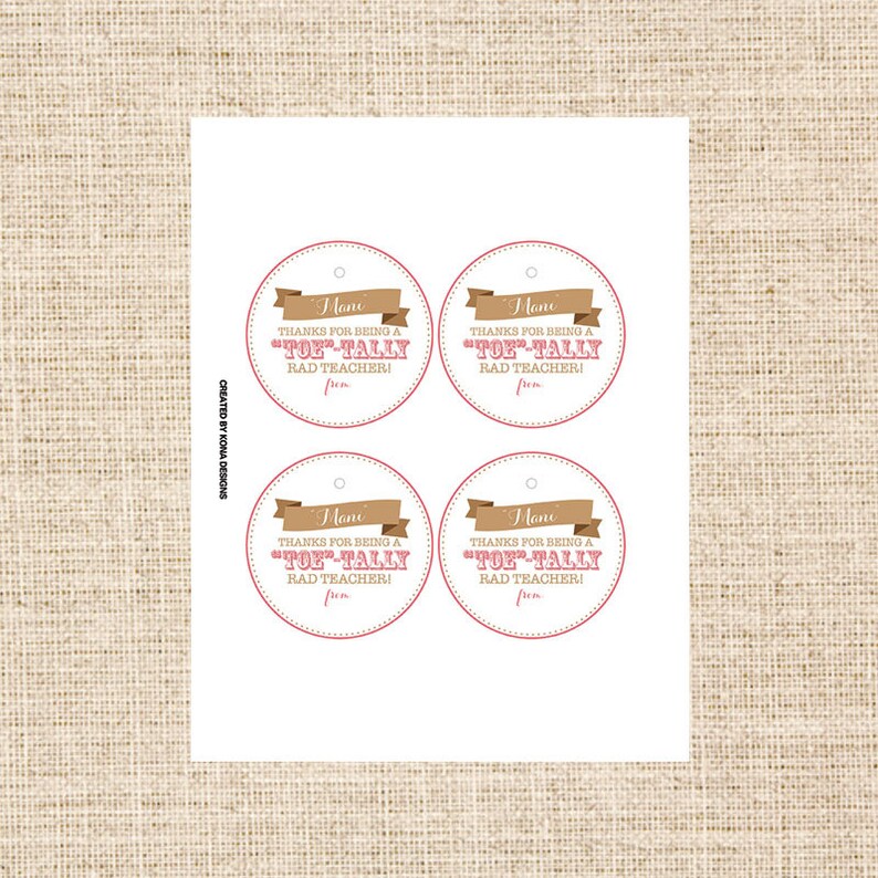 Printable Manicure or Nail Polish Gift Tag for Teachers - "mani" Thanks ...