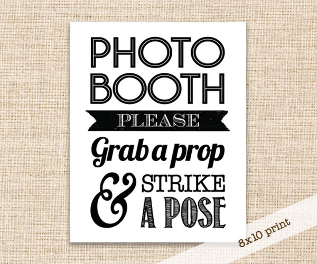 SALE!!! Photo Booth Prop Sign - Printable DIY 8x10 Sign - Rustic ...