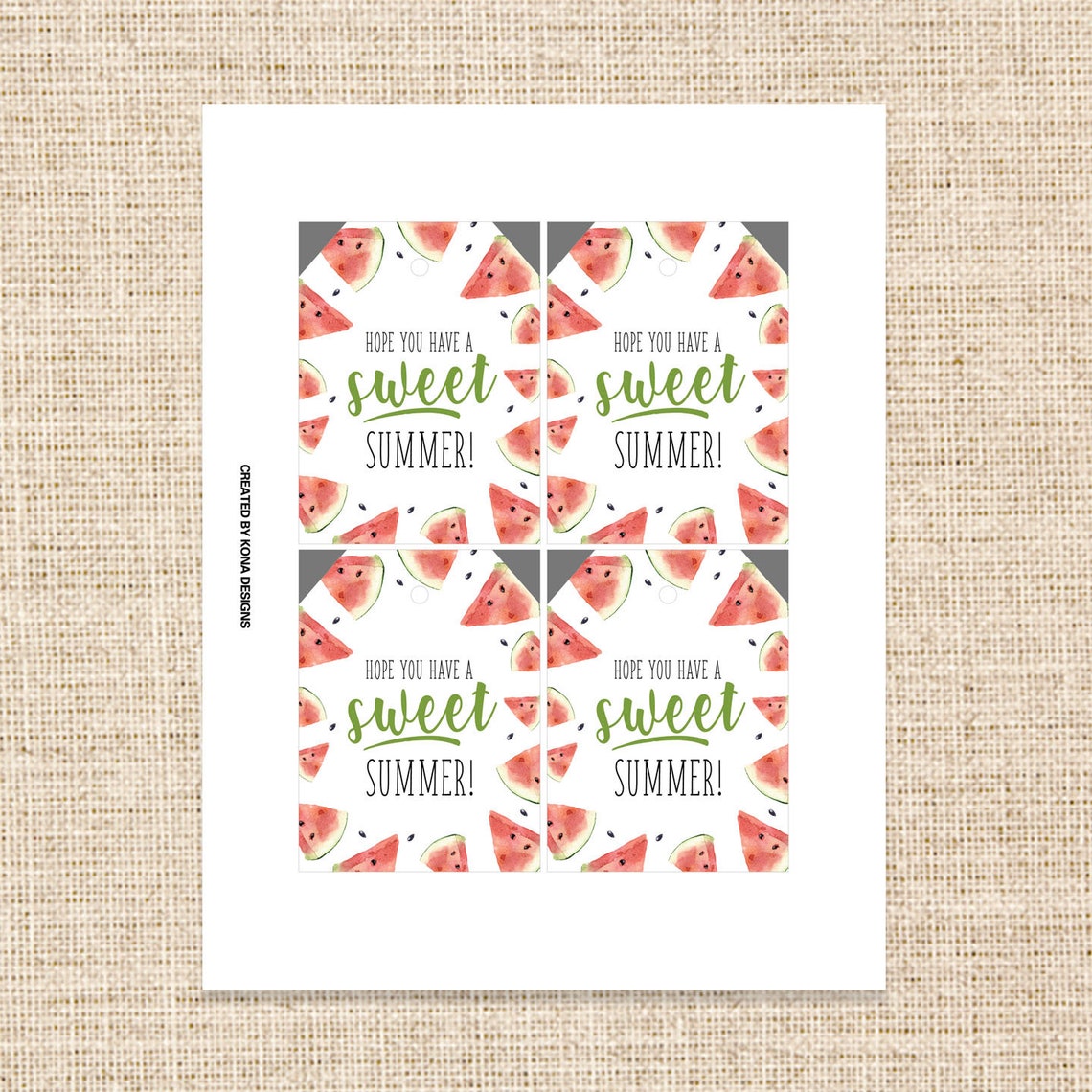 Sweet Summer Gift Tag Printable Have a Sweet Summer Tag - Etsy