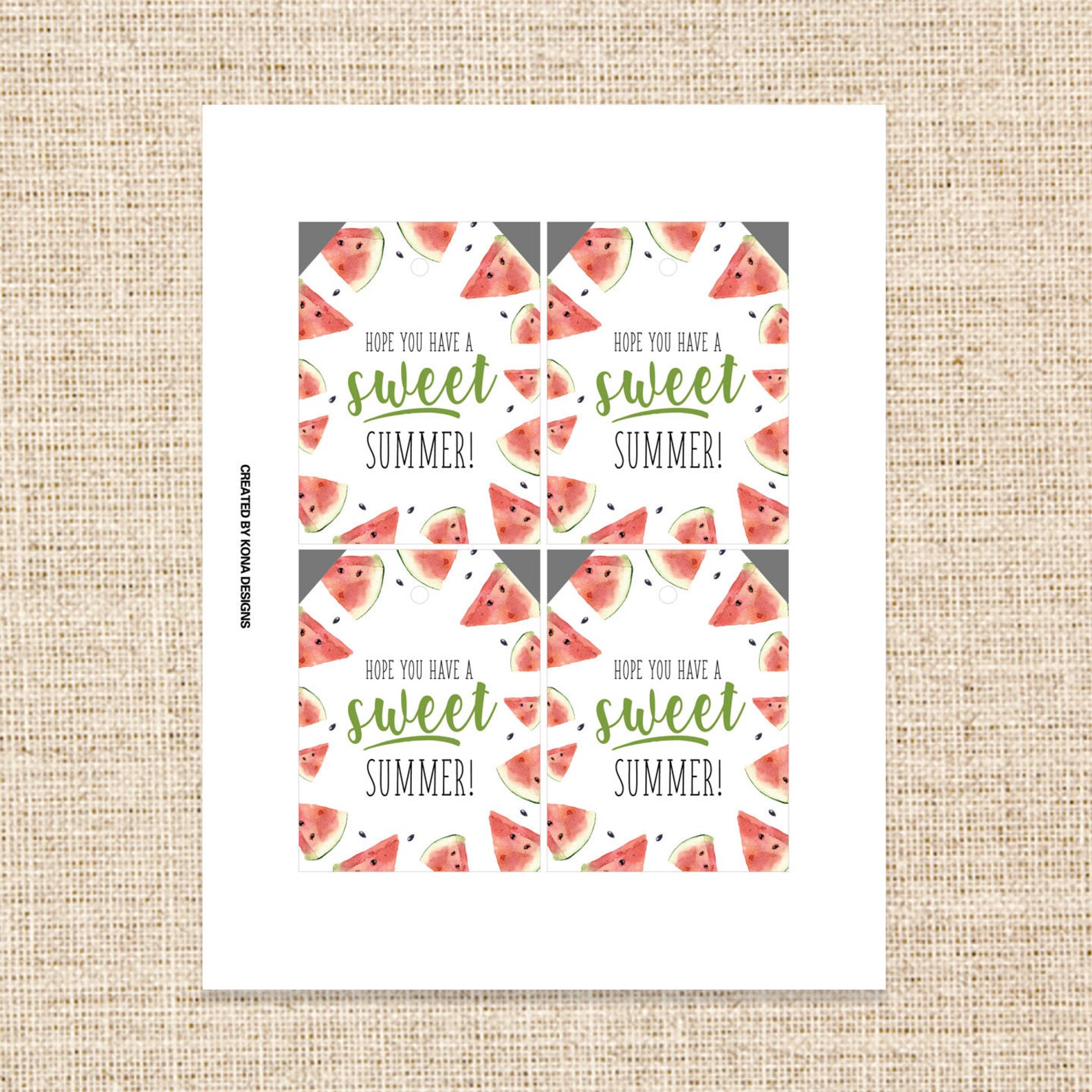 Sweet Summer Gift Tag Printable Have a Sweet Summer Tag - Etsy