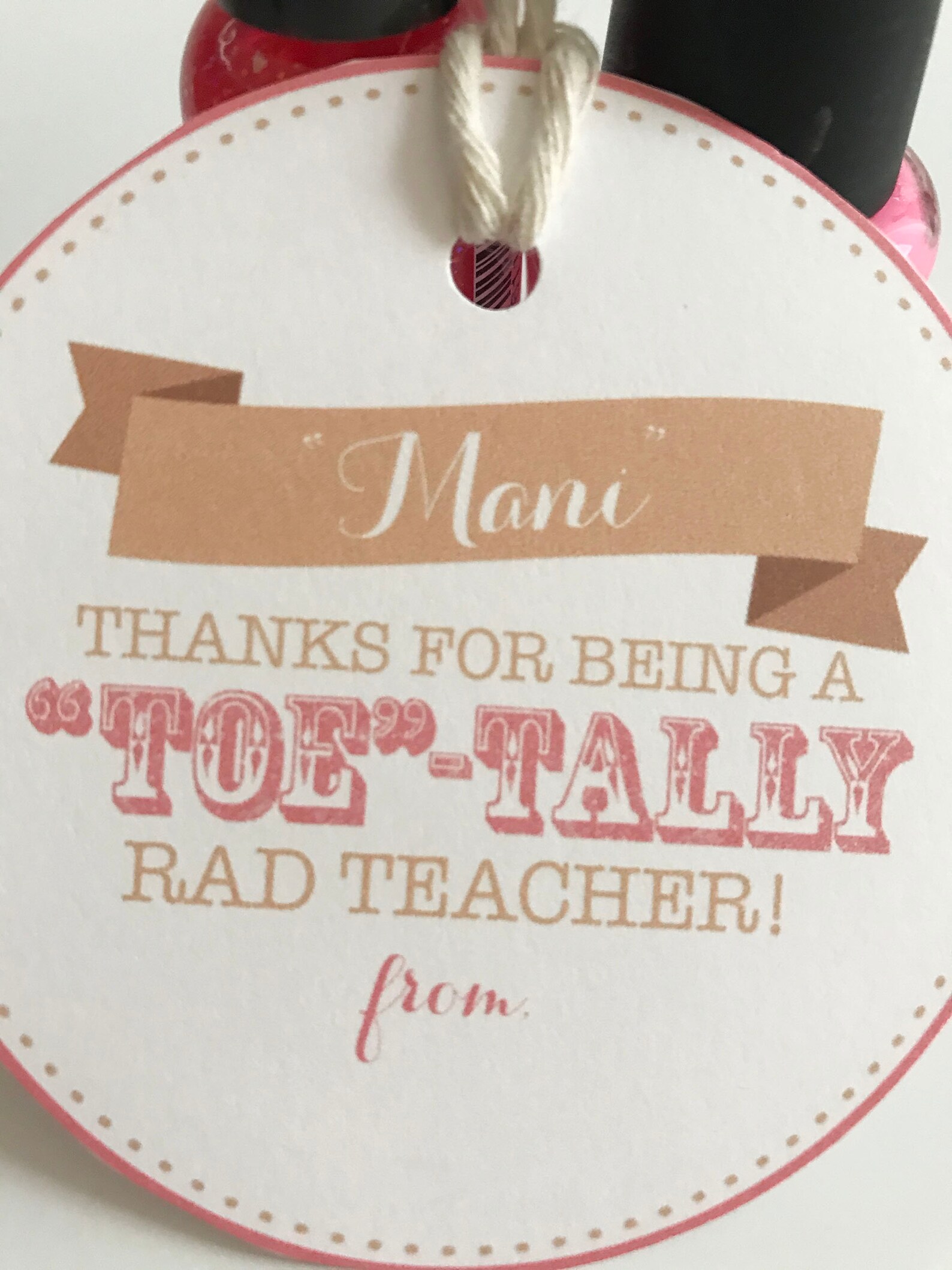 Printable Manicure or Nail Polish Gift Tag for Teachers - Etsy