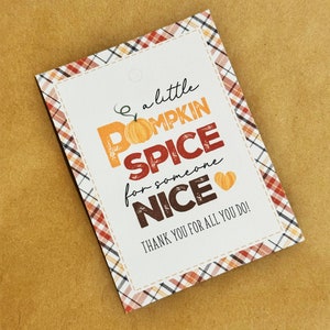 Pumpkin Spice Gift Tag | Printable Fall Latte Gift Tag | Pumpkin Spice ...