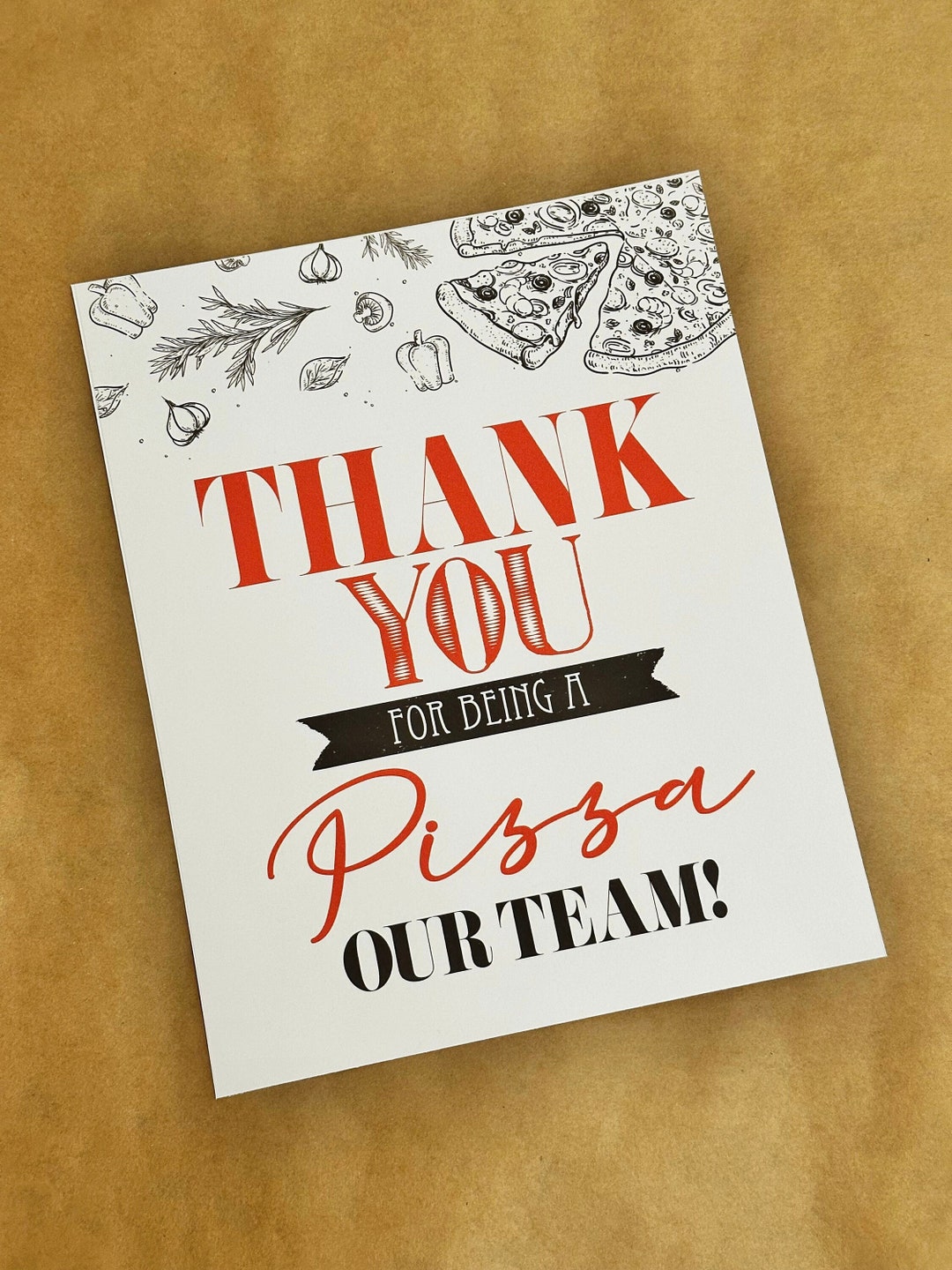 Pizza Party Sign - 8x10 - Printable Thank You for Being a Pizza Our ...