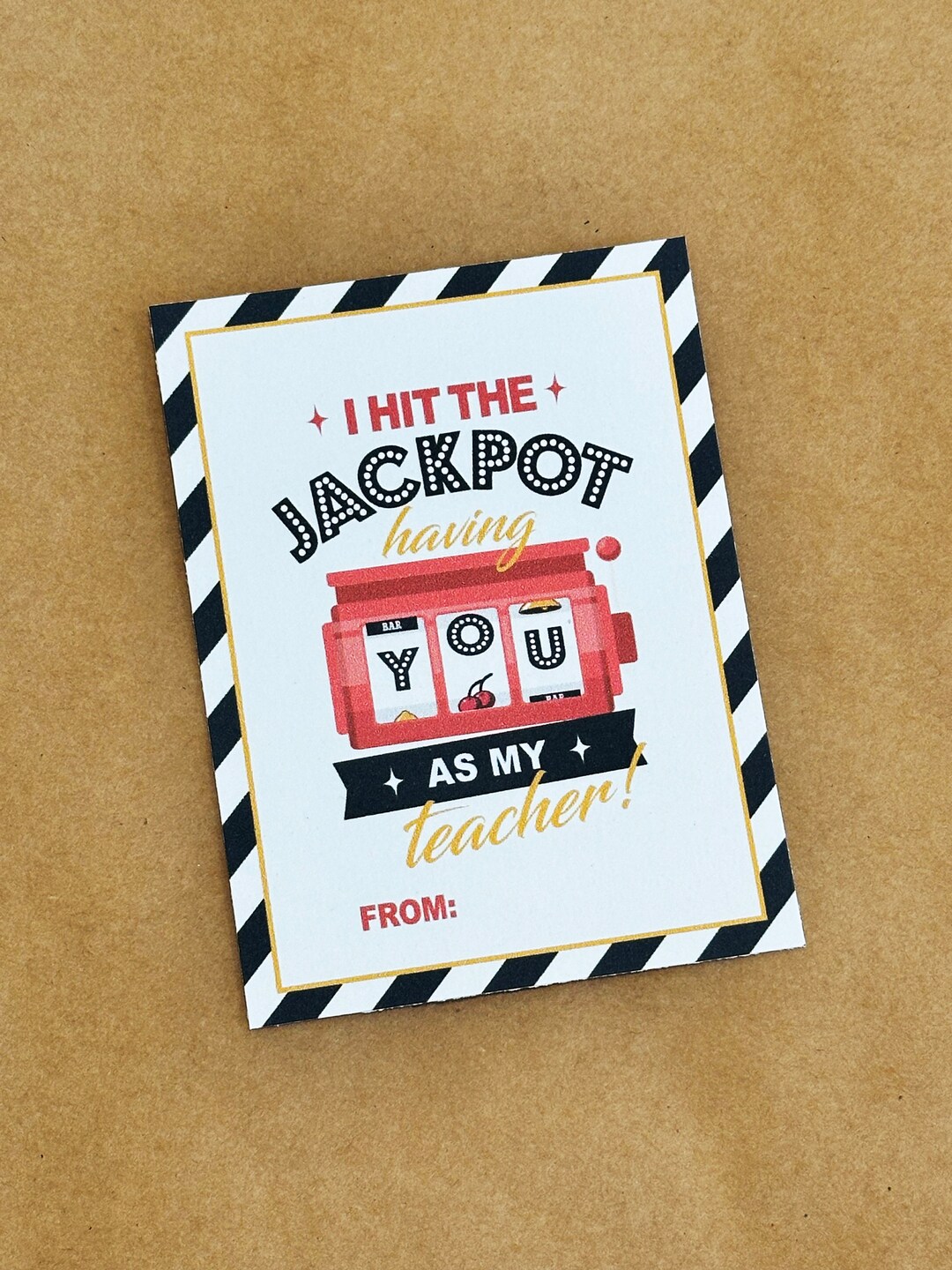 Jackpot Teacher Lotto Tag | 3x4 Lottery Gift Tag | I Hit the Jackpot ...