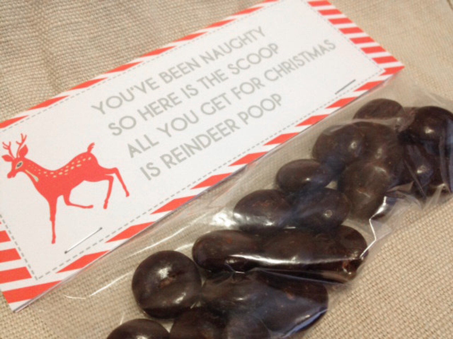 Printable Reindeer Poop Bag Label Stocking Stuffers - Etsy