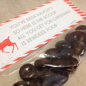 Printable Reindeer Poop Bag Label Stocking Stuffers Christmas Treat Bag ...