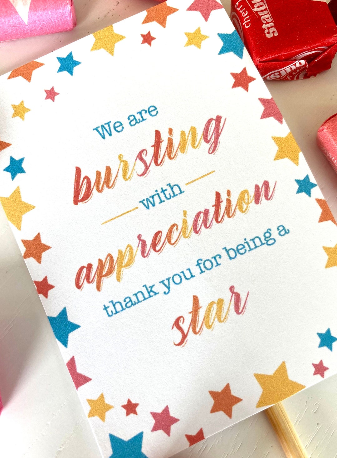 Star Candy Gift Tag | End of School Year Gift | Appreciation Tag ...