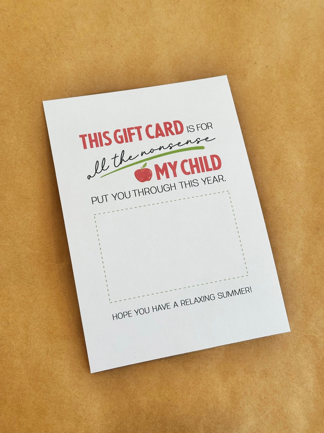 Funny Last Day of School Gift Card Holder | End of School Year Gift ...