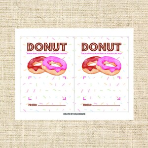 Donut Gift - 5x7 Donut Know What I'd Do Without You - Teacher ...