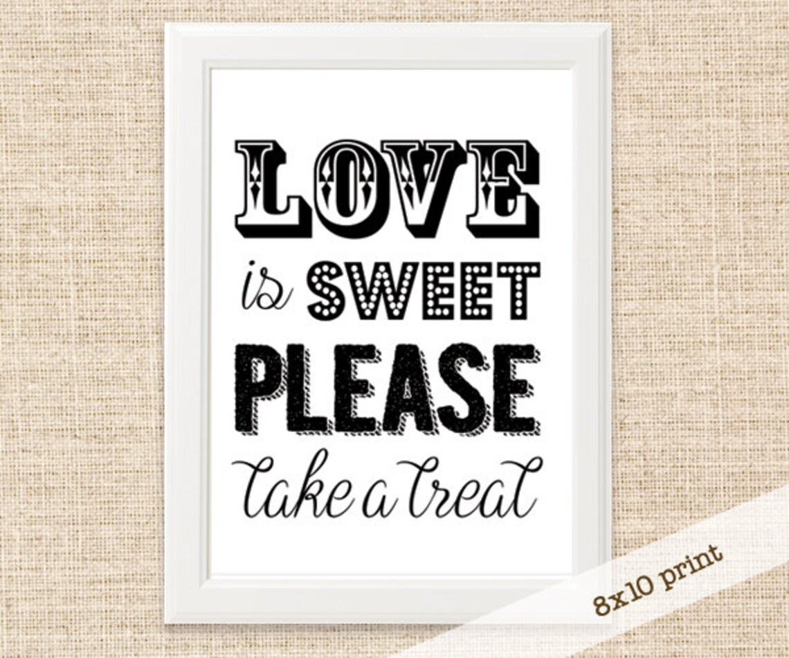 SALE Candy Bar Sign Sign Printable 8x10 Sign Love is | Etsy