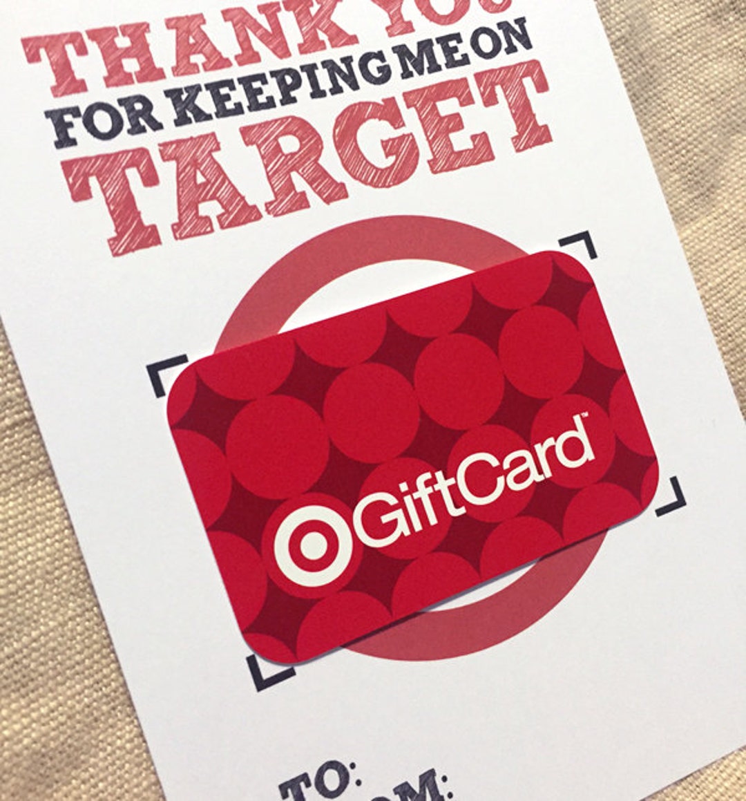Teacher Gift 5x7 Thank You for Keeping Me on Target Printable Gift Card ...