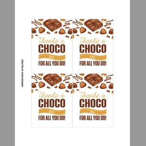 Chocolate Printable Gift Tag | Chocolate Gift Tag | Thanks a Choco-lot ...