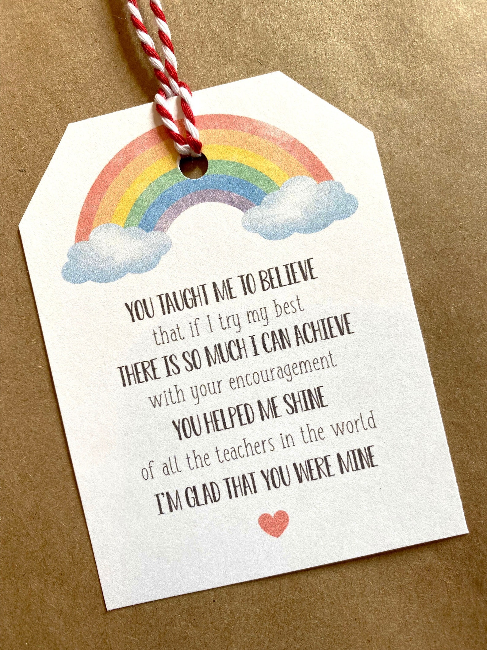 Teacher Appreciation Tag Rainbow Appreciation Tag You - Etsy