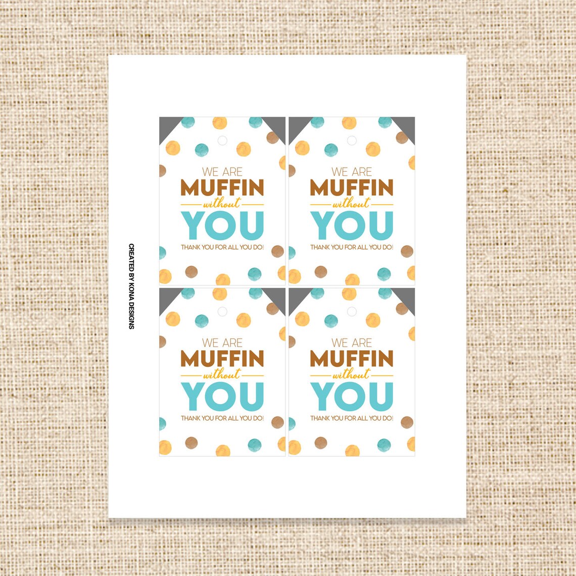 Muffin Printable Gift Tag We Are Muffin Without You Cute - Etsy