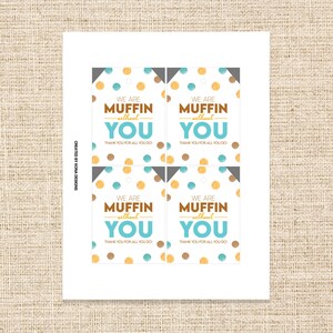 Muffin Printable Gift Tag | We Are Muffin Without You | Cute Muffin ...