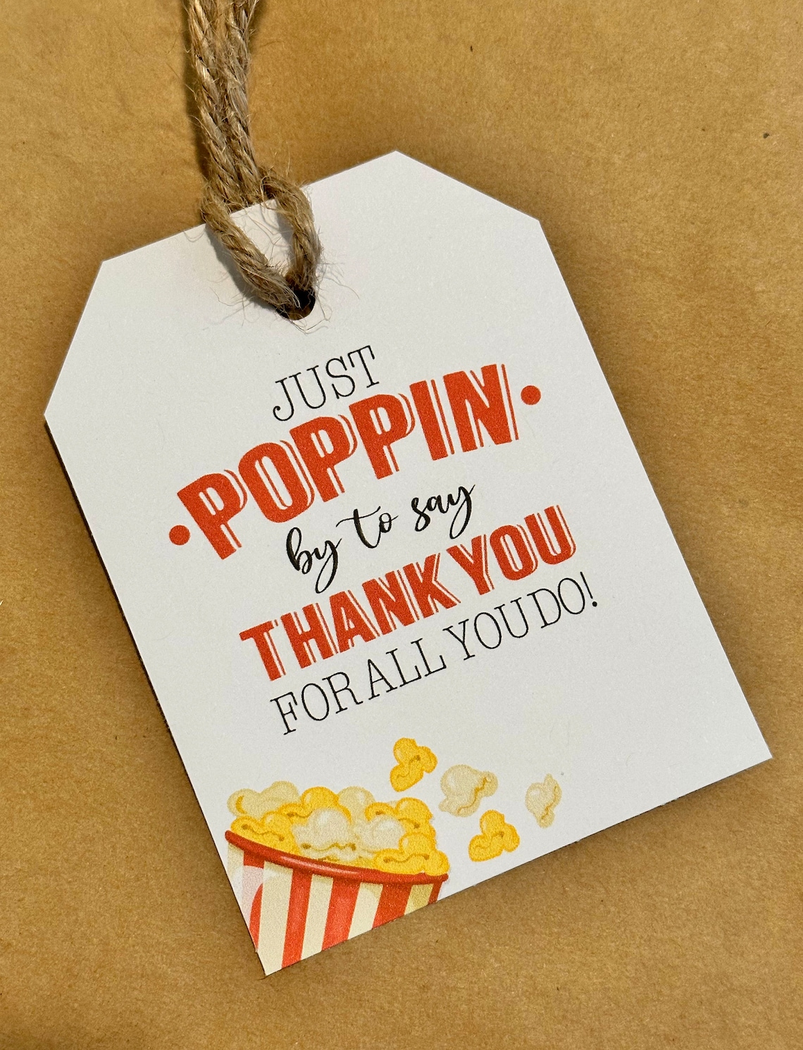 Printable Popcorn Tag Popcorn Thank You Gift Tags Poppin - Etsy