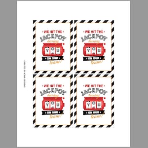 Jackpot Tag | 3x4 Lottery Gift Tag | We Hit the Jackpot Gift Tag | Team ...