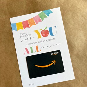 Printable Teacher Appreciation Gift Card Holder A Little | Etsy