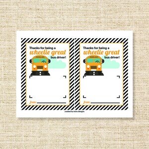 Bus Driver Gift - 5x7 Thanks for Being a Wheelie Great Bus Driver - Bus ...