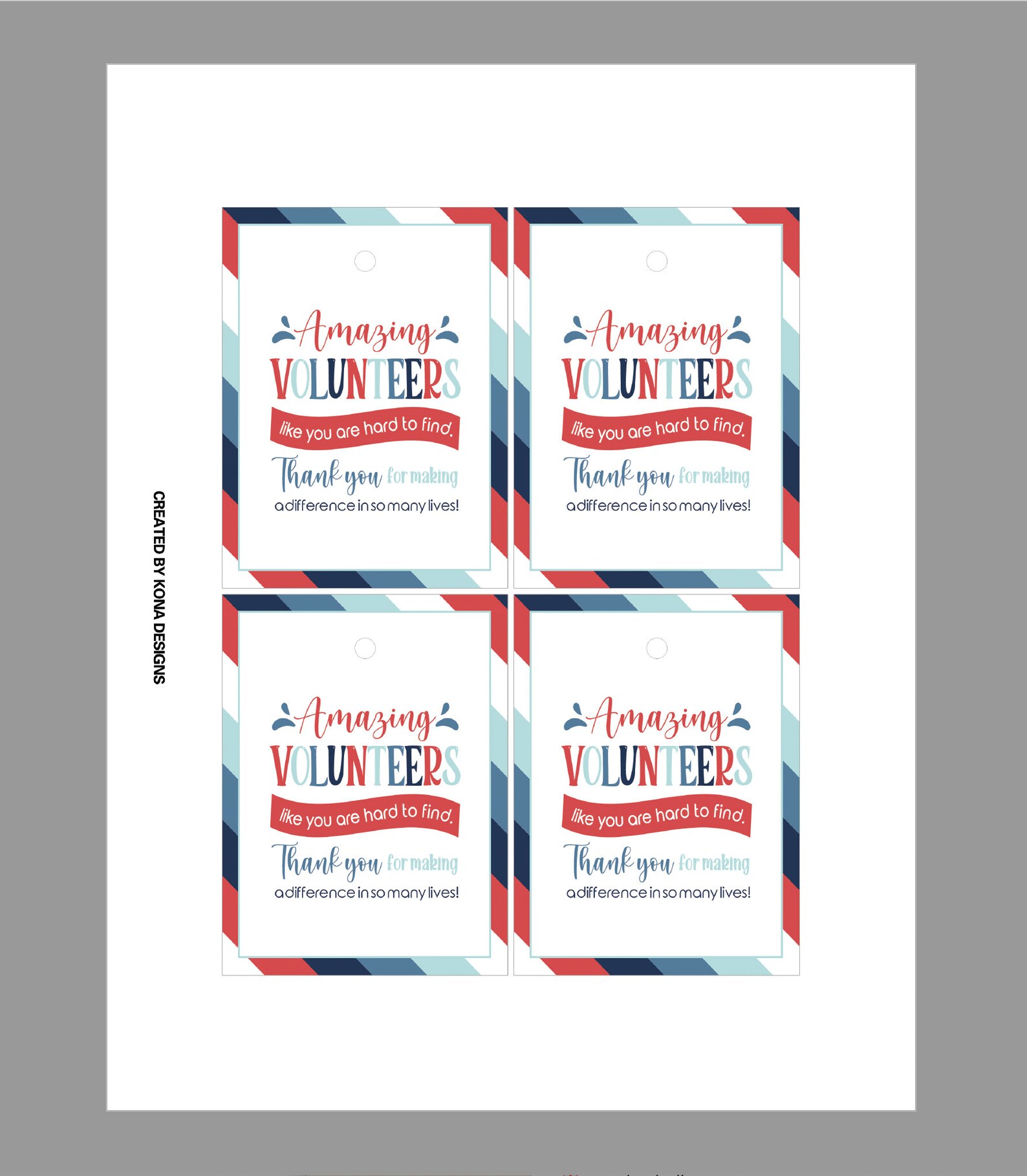 Volunteer Printable Gift Tag | Amazing Volunteer Gift | Volunteers Are ...