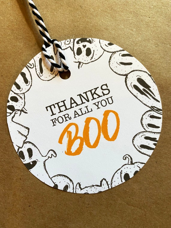 Thanks for All You Boo Printable Halloween Gift Tag - Etsy