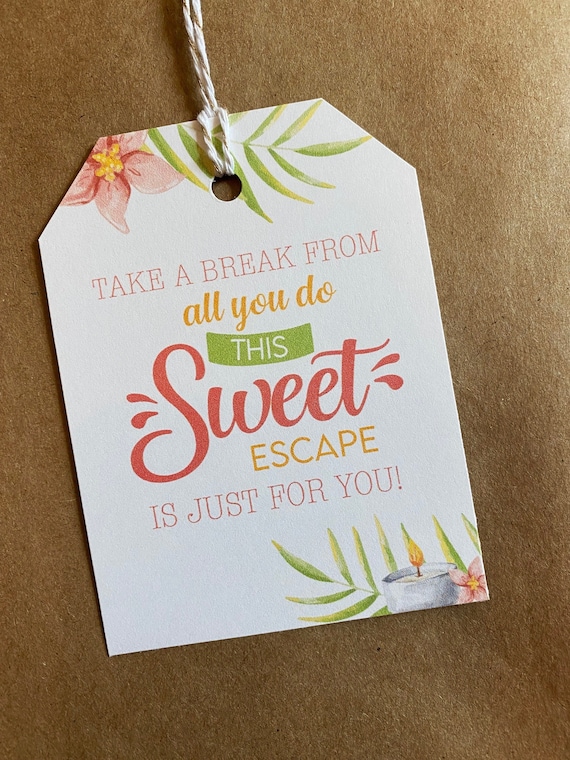 Sweet Escape Tag Spa Gift Tag Spa Theme Gift Tag - Etsy