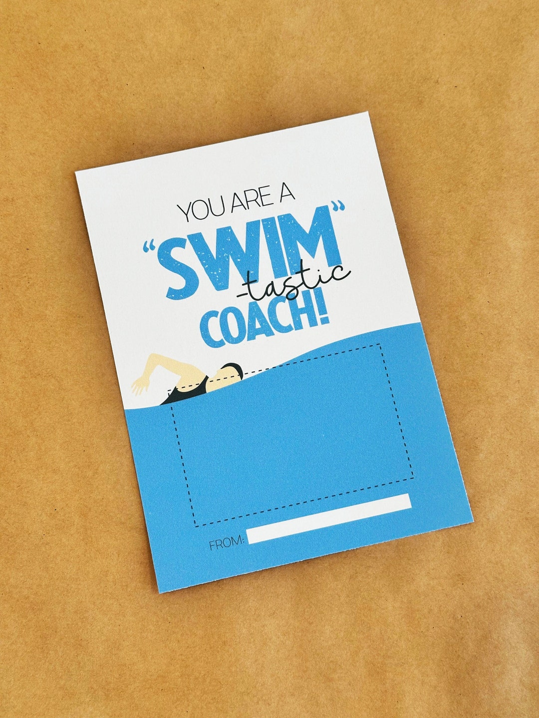 Swim Coach Gift Card | 5x7 Printable Gift Card for Swim Coach | You Are ...