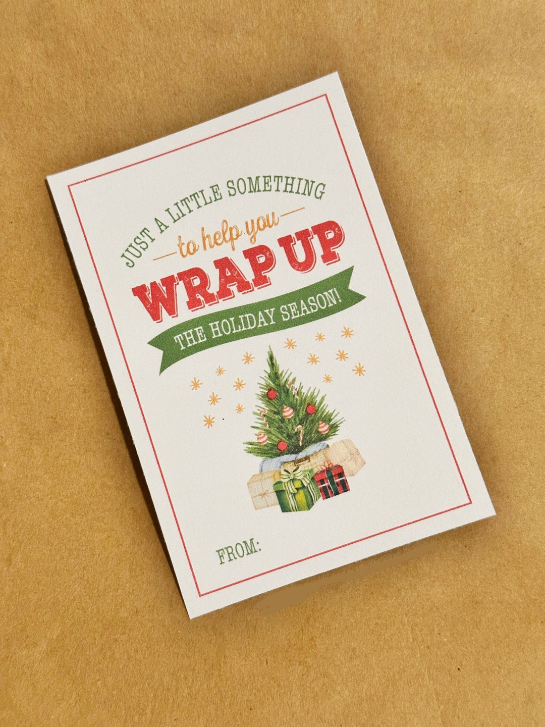 Christmas Wrapping Paper Gift Tag - Wrap up the Holidays Gift Tag - 3x4 ...