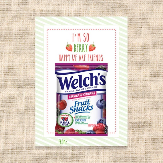 Valentines Printable I'm so Berry Happy We Are Friends | Etsy