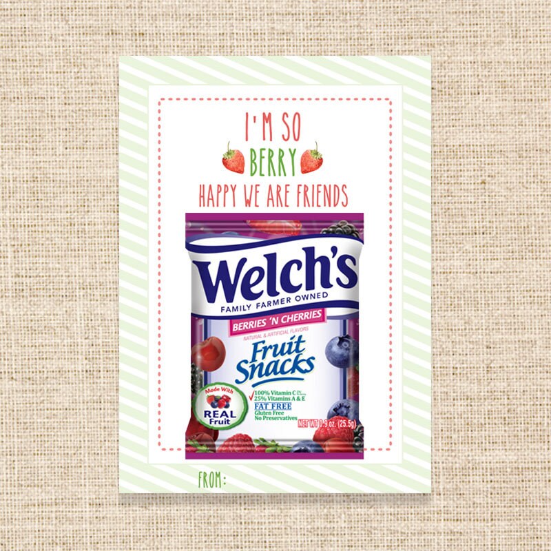 Valentines Printable - I'm so Berry Happy We Are Friends - Valentine's ...