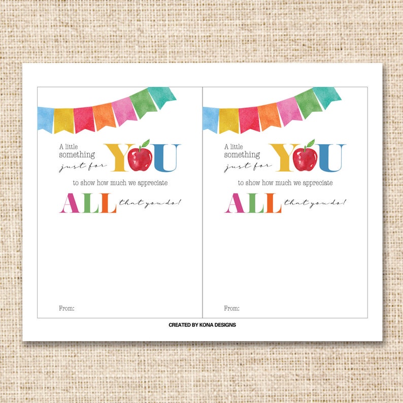 Printable Appreciation Gift Card Holder | We Appreciate All You Do ...