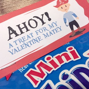 Printable Valentine Pirate Tag Ahoy A Treat for My Valentine Matey ...