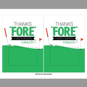 Golf Coach Gift Card | 5x7 Printable Gift Card for Golf Coach | Thanks ...