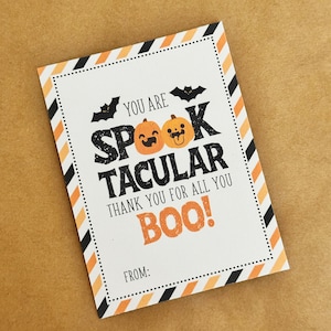 Halloween Gift Tag | You Are Spooktacular | Printable Halloween Gift ...