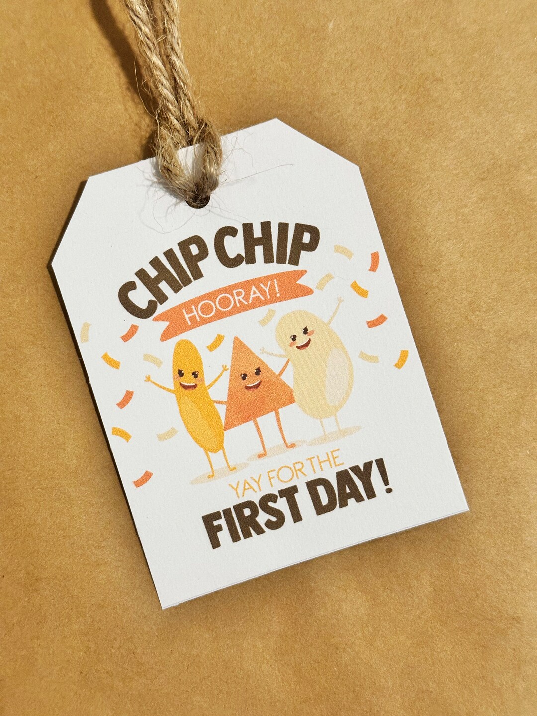 First Day Potato Chip Gift Tag | Chip Chip Hooray Gift Tag | Chip Gift ...