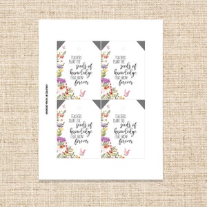 Teach Appreciation Tag | Seeds Appreciation Tag | Teachers Plant the ...