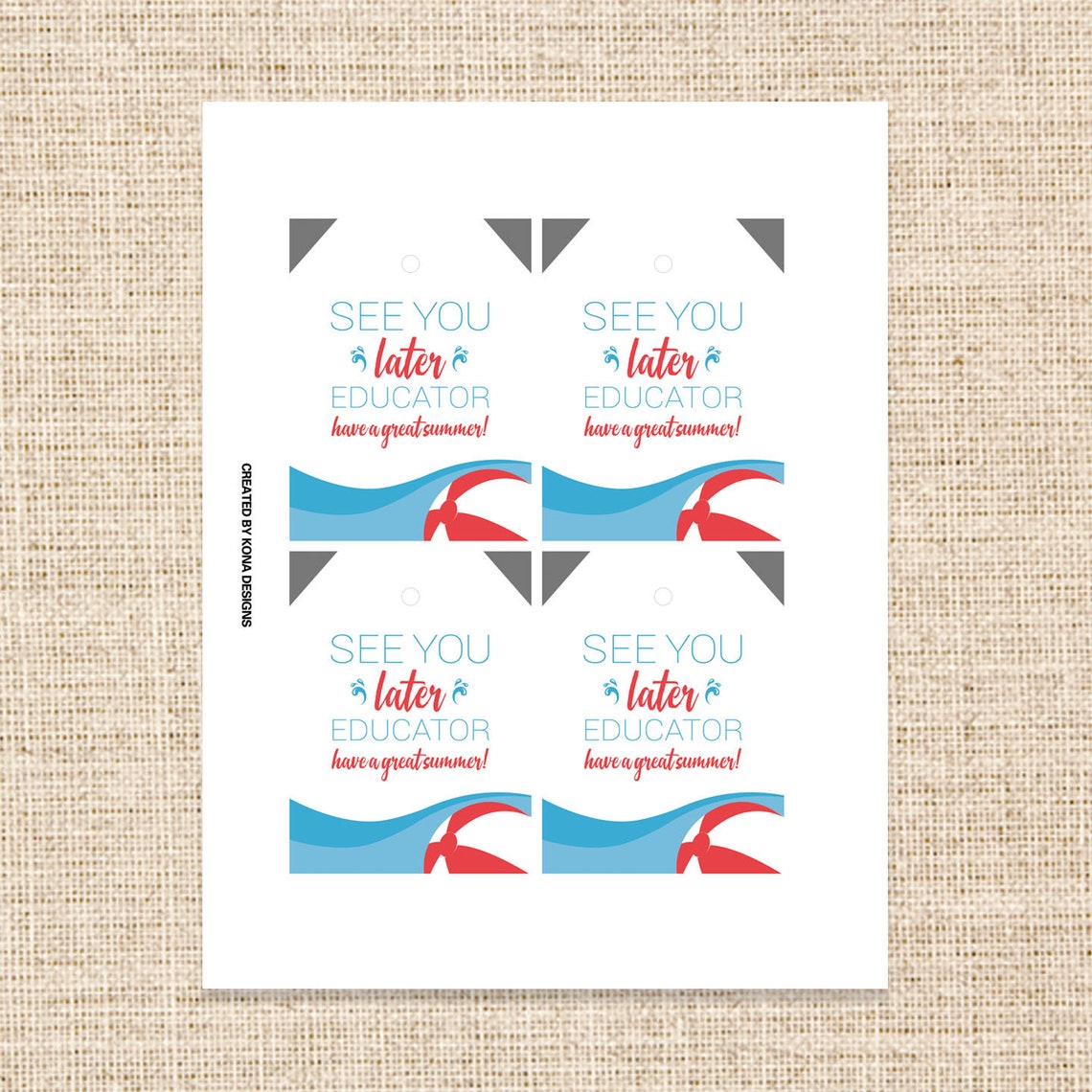 Printable End of School Year Gift Tags for Teachers Staff - Etsy