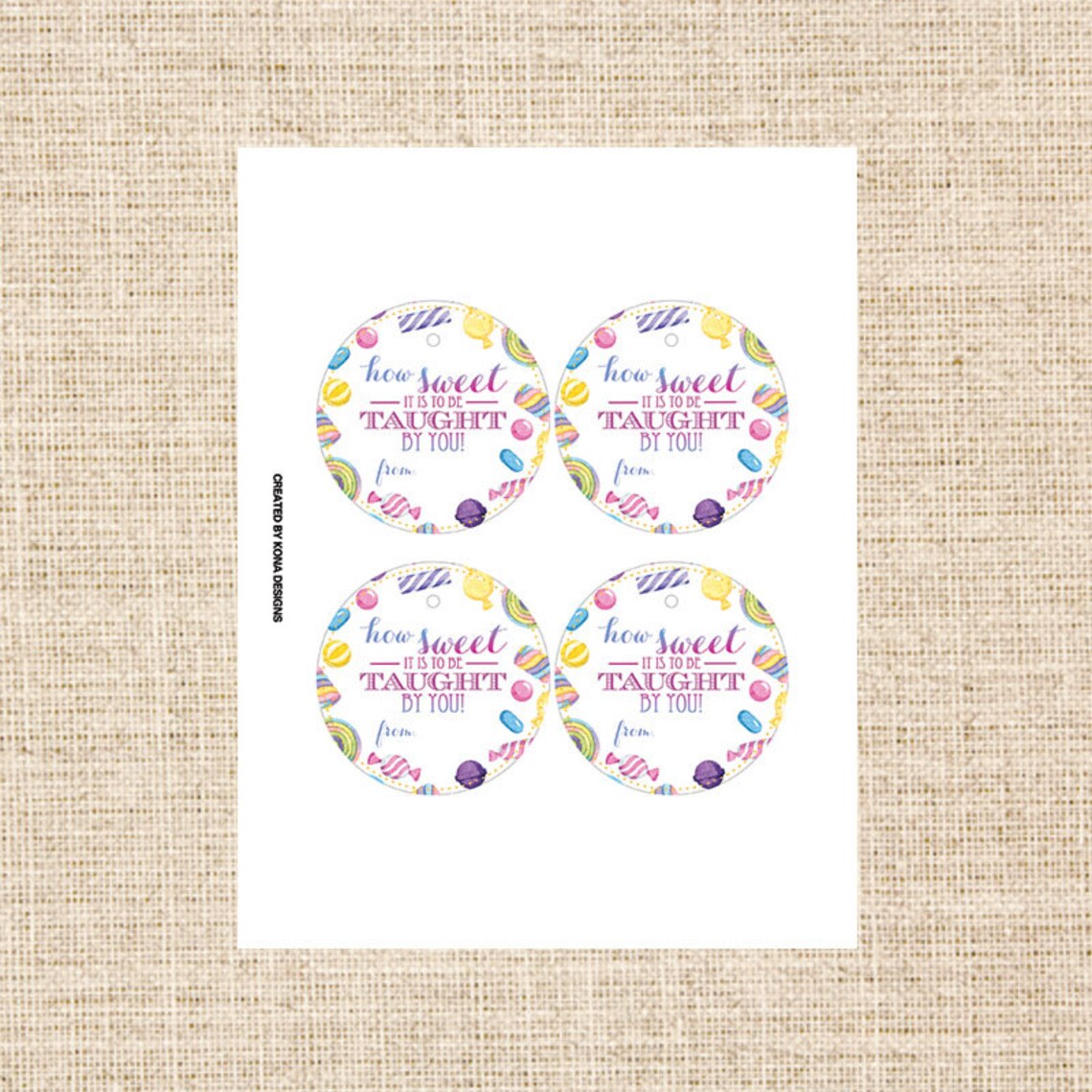 Printable Candy Gift Tag for Teachers How Sweet It is to Be - Etsy