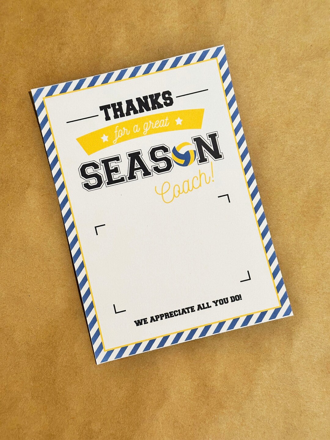 Volleyball Coach Gift Card | 5x7 Printable Gift Card for Volleyball ...