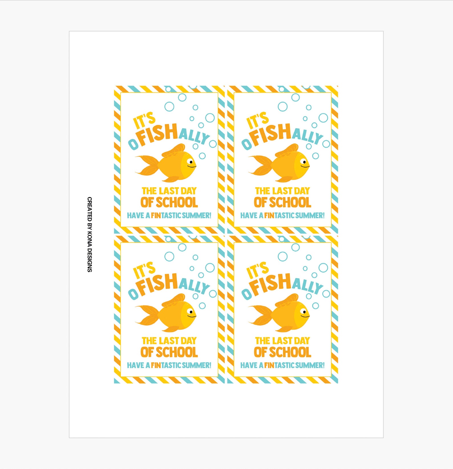 Last Day of School Tag It's O-fish-ally the Last Day of School ...