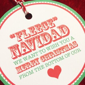 Fleece Navidad Gift Tag - Neighbor Gifts - Daycare Gifts - Fleece ...