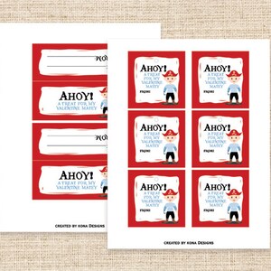 Printable Valentine Pirate Tag Ahoy A Treat for My Valentine Matey ...