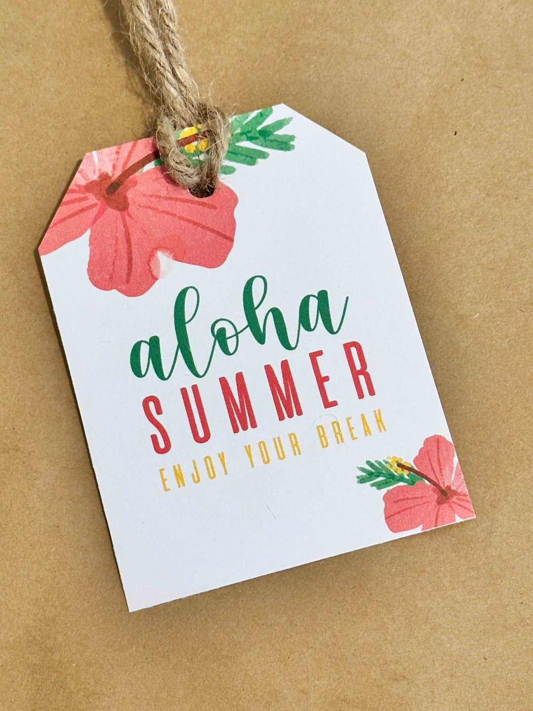 Aloha Summer Gift Tag | Printable End of Year Summer Tag | Aloha Summer ...