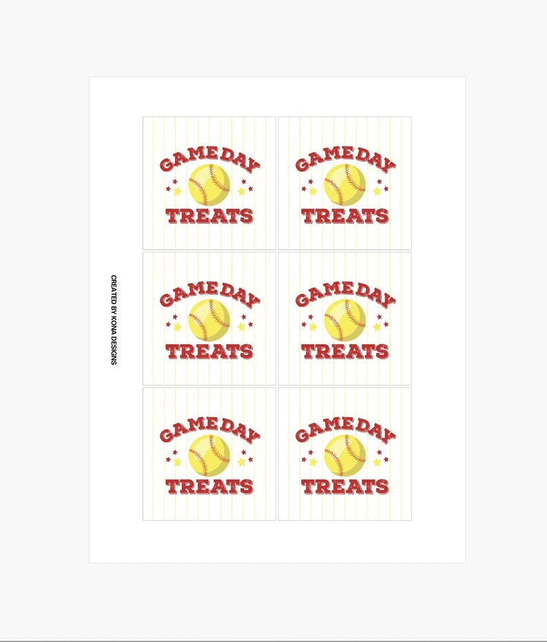 Softball Snack Bag Tags, Team Snacks, 3 Printable Tags, Post Game Snack ...