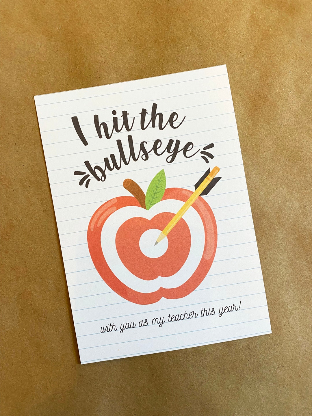 Apple Target Gift Card Holder | 5x7 I Hit the Bullseye | Printable Gift ...