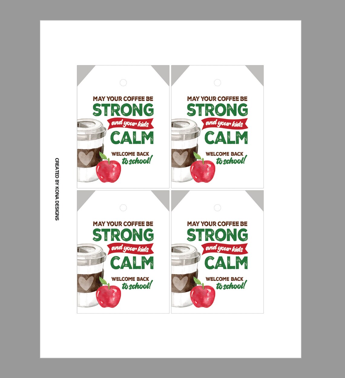 First Day Coffee Gift Card Tag for Teachers | 3x4 Back to School Coffee ...
