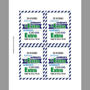 Extra Gum Thank You Gift Tags Printable Gum Gift Tag - Etsy
