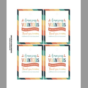 Volunteer Printable Gift Tag Amazing Volunteer Gift - Etsy