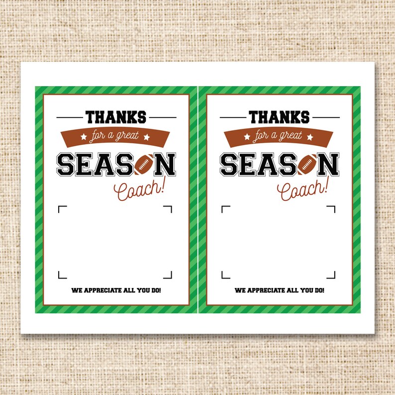 Football Coach Gift Card 5x7 Printable Gift Card for Coach - Etsy